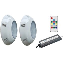 Комплект светильников для бассейна Poolmagic 36 Вт (2 шт), RGB, трансформатор, пульт ДУ, для бассейна объемом 30-60 куб. м