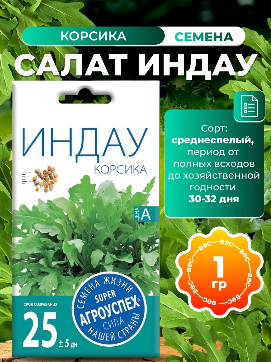 Семена салата индау (руколы) Корсика, 1г