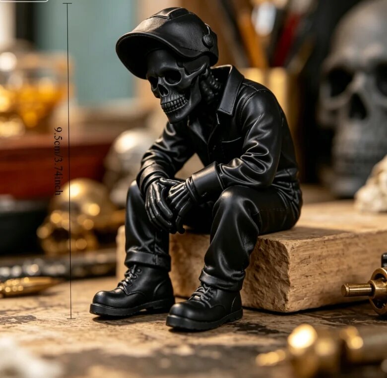 Фигурка электрика-сварщика череп пластик Workers black