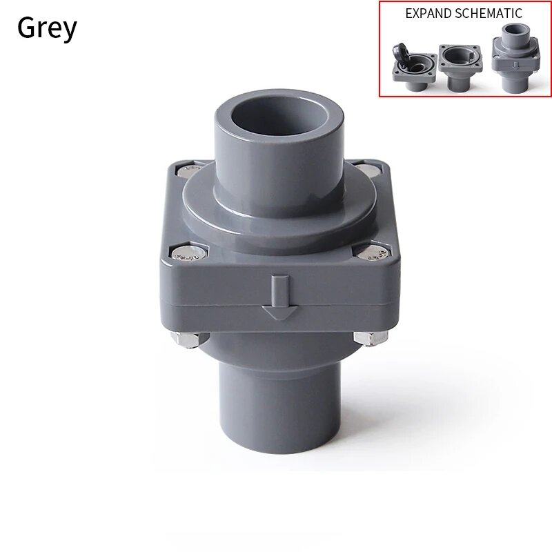 Обратный клапан SgooHan 25-63 мм для садового орошения Grey, Inner Dia.40mm