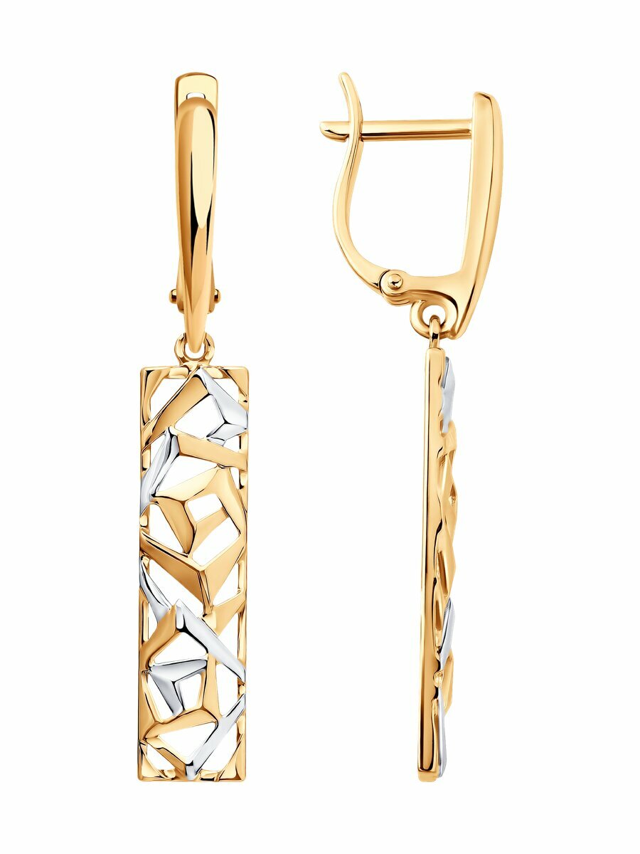 Серьги, красное золото, 585 проба
