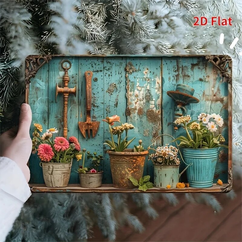 Металлическая табличка CIFBUY с цветочным рисунком 12x8 дюймов