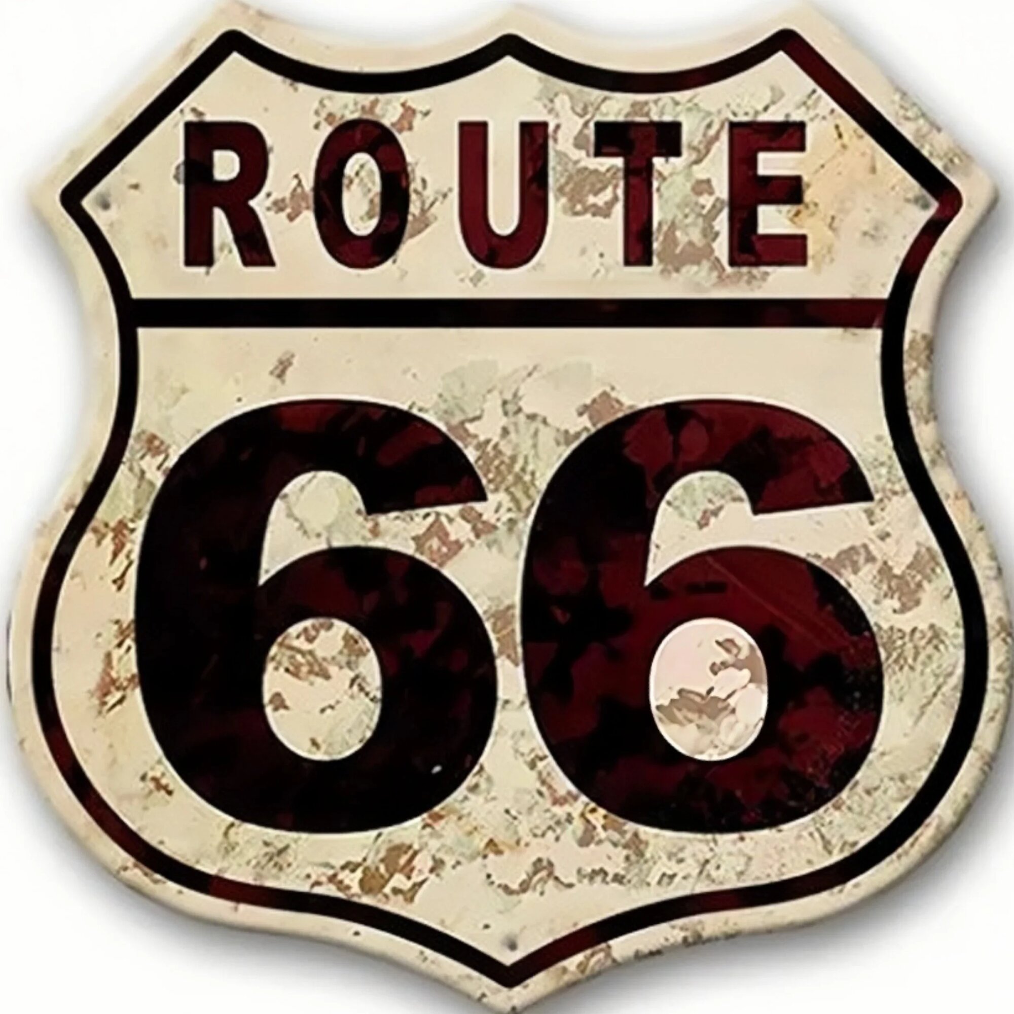 Металлическая табличка Route 66, Бордовый, Цвет: 8