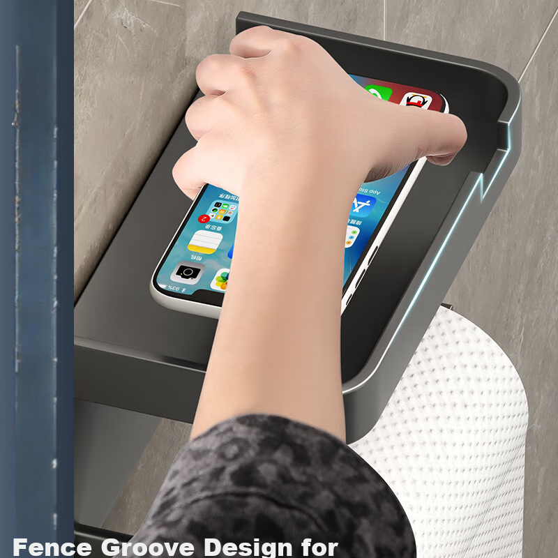Hujia Toilet Paper Holder, Simple Bathroom Tissue Rack, Bathroom Phone Holder, Tissue Box