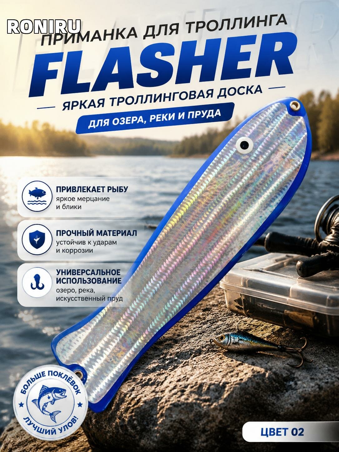 Приманка для троллинга Flasher — яркая троллинговая доска для ловли на озере, реке и искусственном пруду с удочкой
