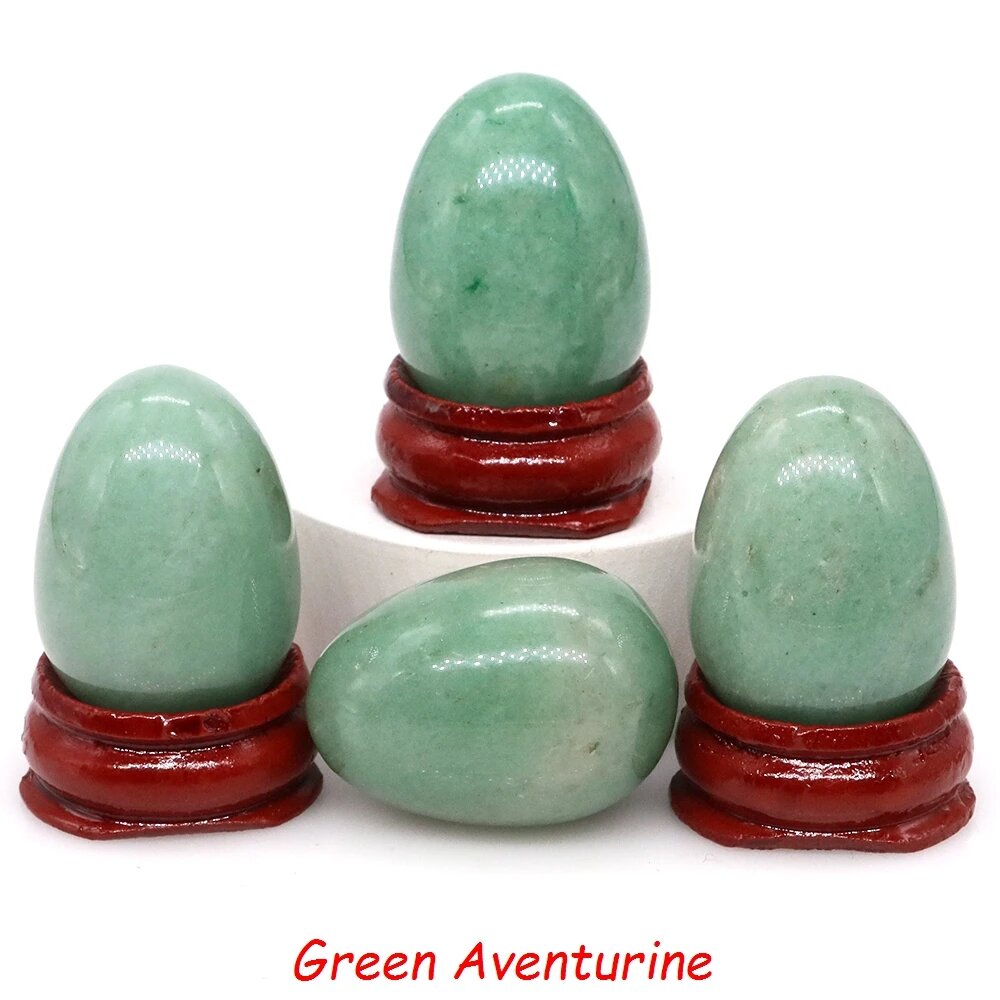Натуральный кристалл яйцо для массажа Зеленый, 1PC, Green Aventurine