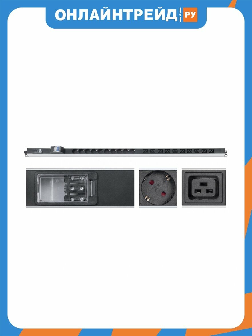 Блок розеток Cabeus PDU-16-10S-10C19-B-T 20шт, ZeroU, 19"