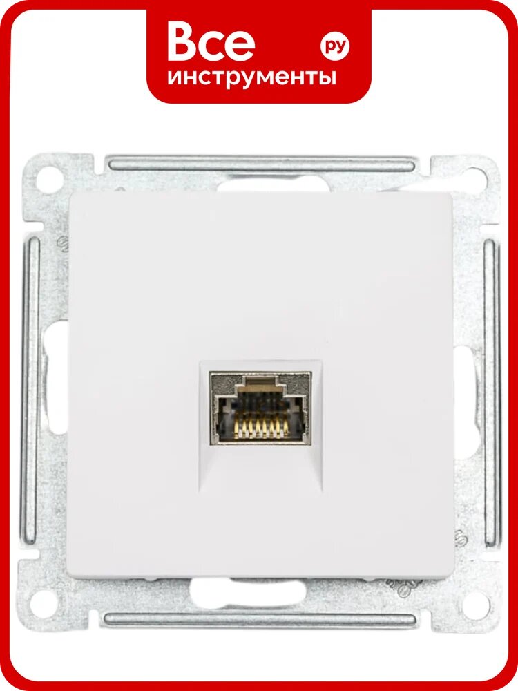Розетка компьютерная Systeme Electric AtlasDesign, RJ45, кат. 6A, механизм, Лотос ATN001386