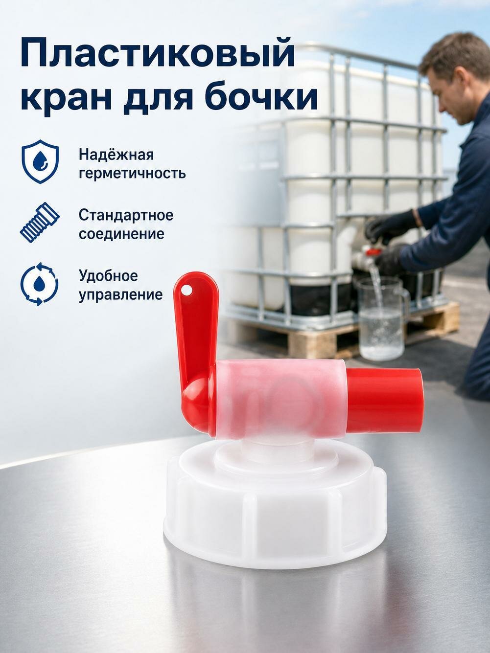 Кран-крышка для 20 литровой канистры Liqui Moly "Auslaufhahn", DIN 61, 1 шт.