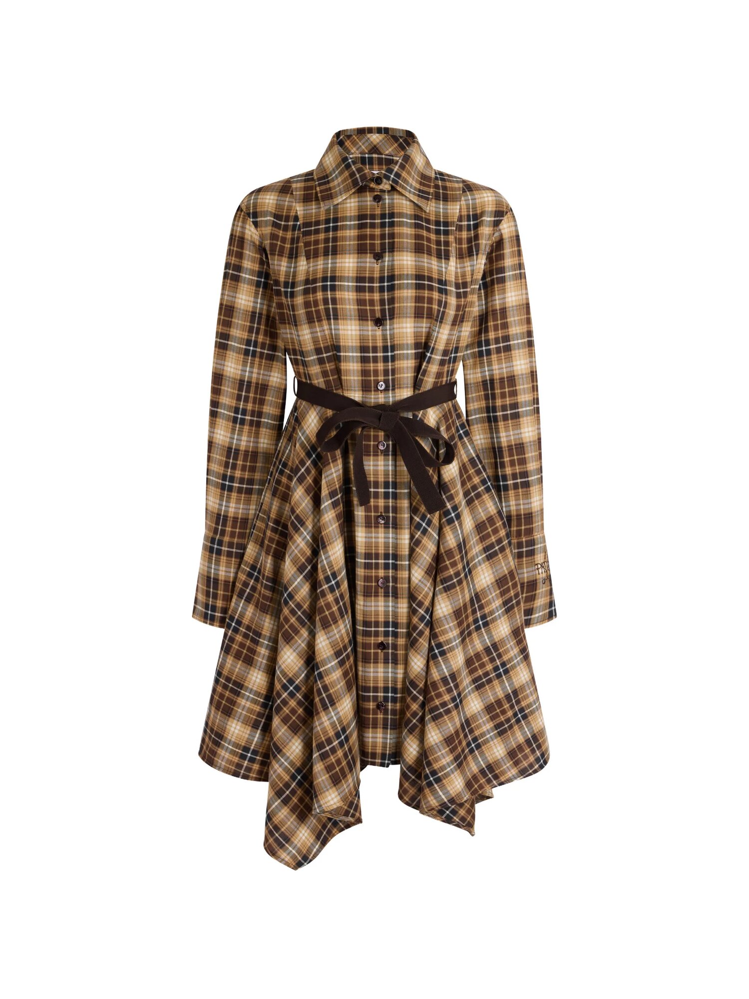 Платье Midi check handkerchief-hem dress
