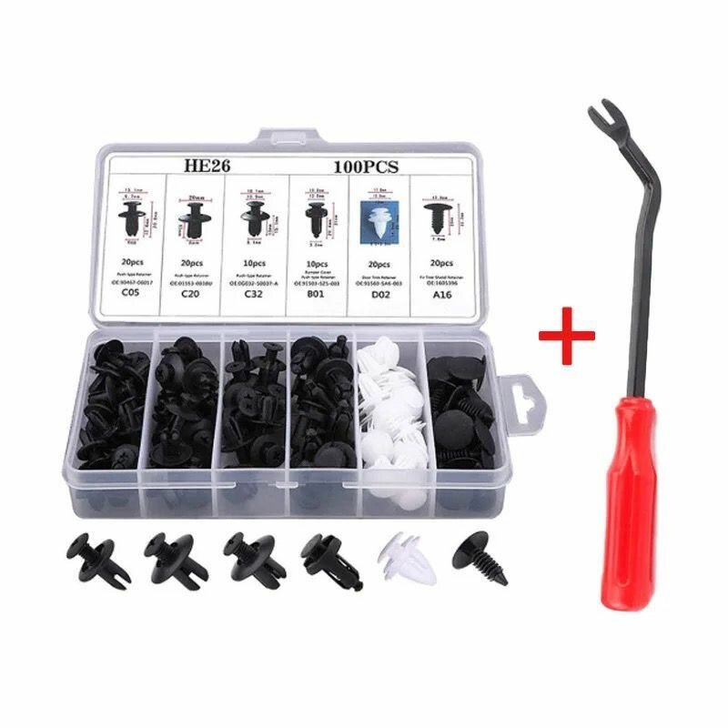 Клипса крепежная автомобильная, 101 шт. для авто крепление набор