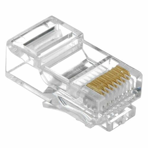 Коннектор rj45, в комплекте 10 шт, цвет- прозрачный, надежный