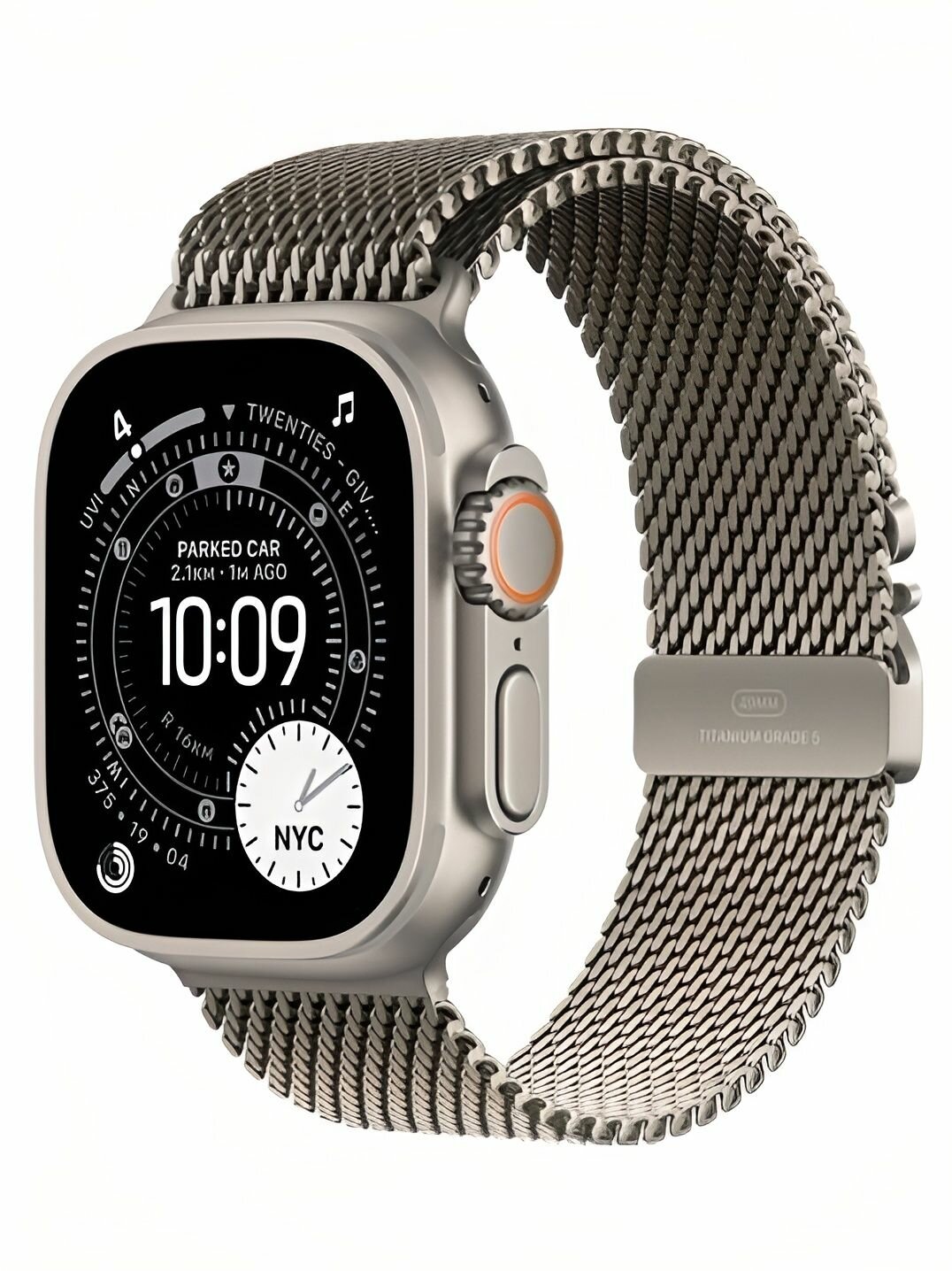 Умные часы Apple Watch Ultra 3 (2025) 49 мм GPS + Cellular Natural Titanium Case with Natural Titanium Milanese Loop, размер ремешка M