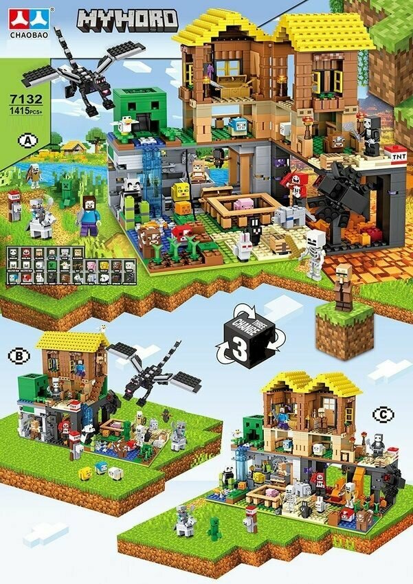 Конструктор Chaobao Майнкрафт / Minecraft совместим с конструкторами лего (1415 деталей, пакет) 7132