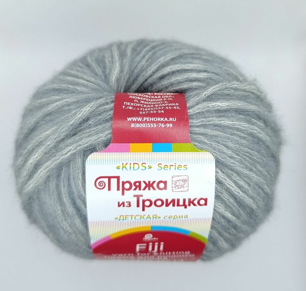Пряжа для вязания ТКФ Фиджи 174 стальной 50 гр/95 м 20% мериносовая шерсть, 60% хлопок, 20% акрил