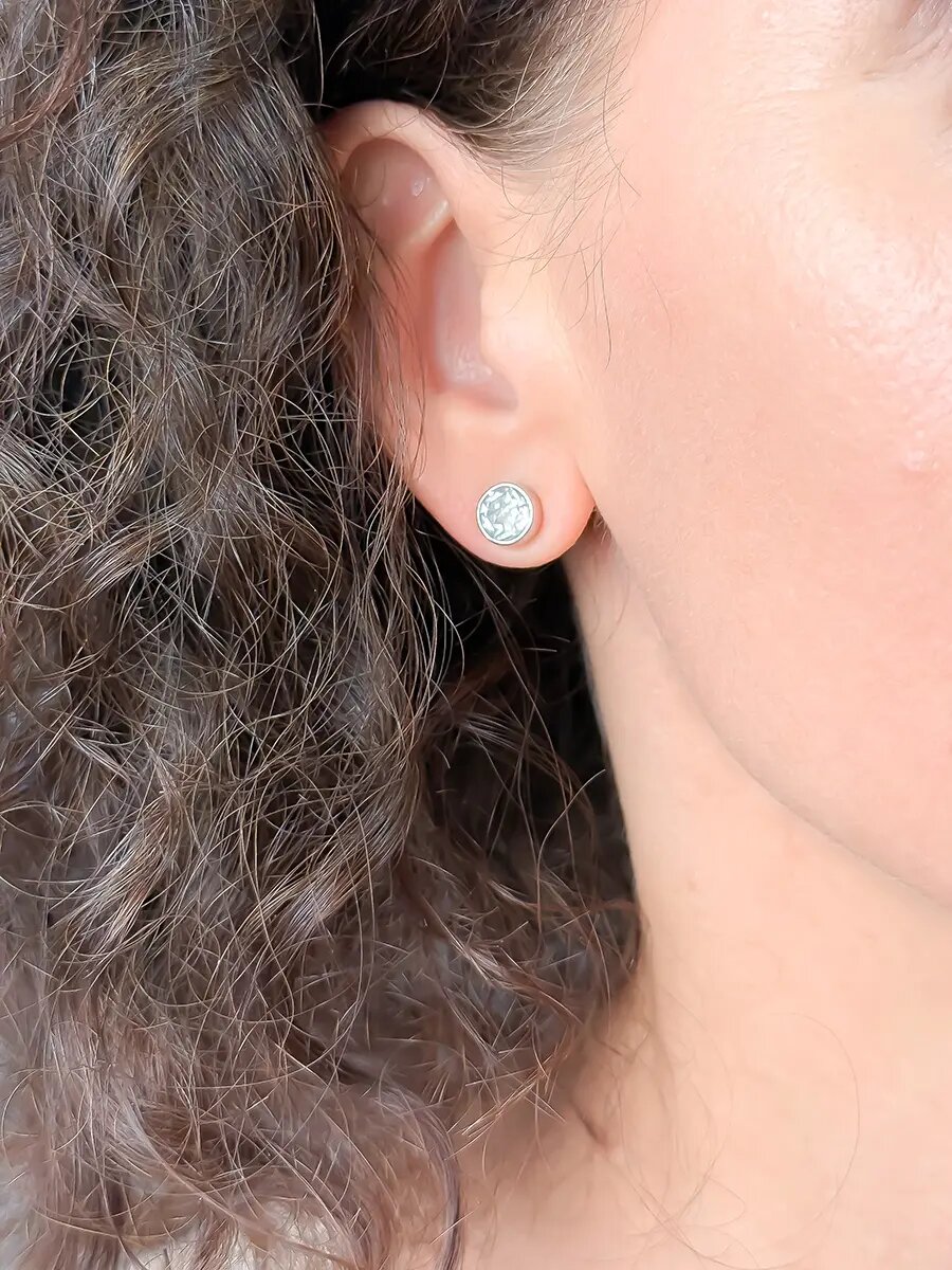 Серьги пусеты, серебро, 925 проба, родирование, горный хрусталь