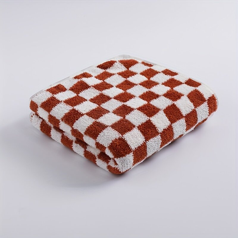 Полотенце для рук для ванной красное, классическая клетка в полоску, дышащее, мягкое, впитывающее