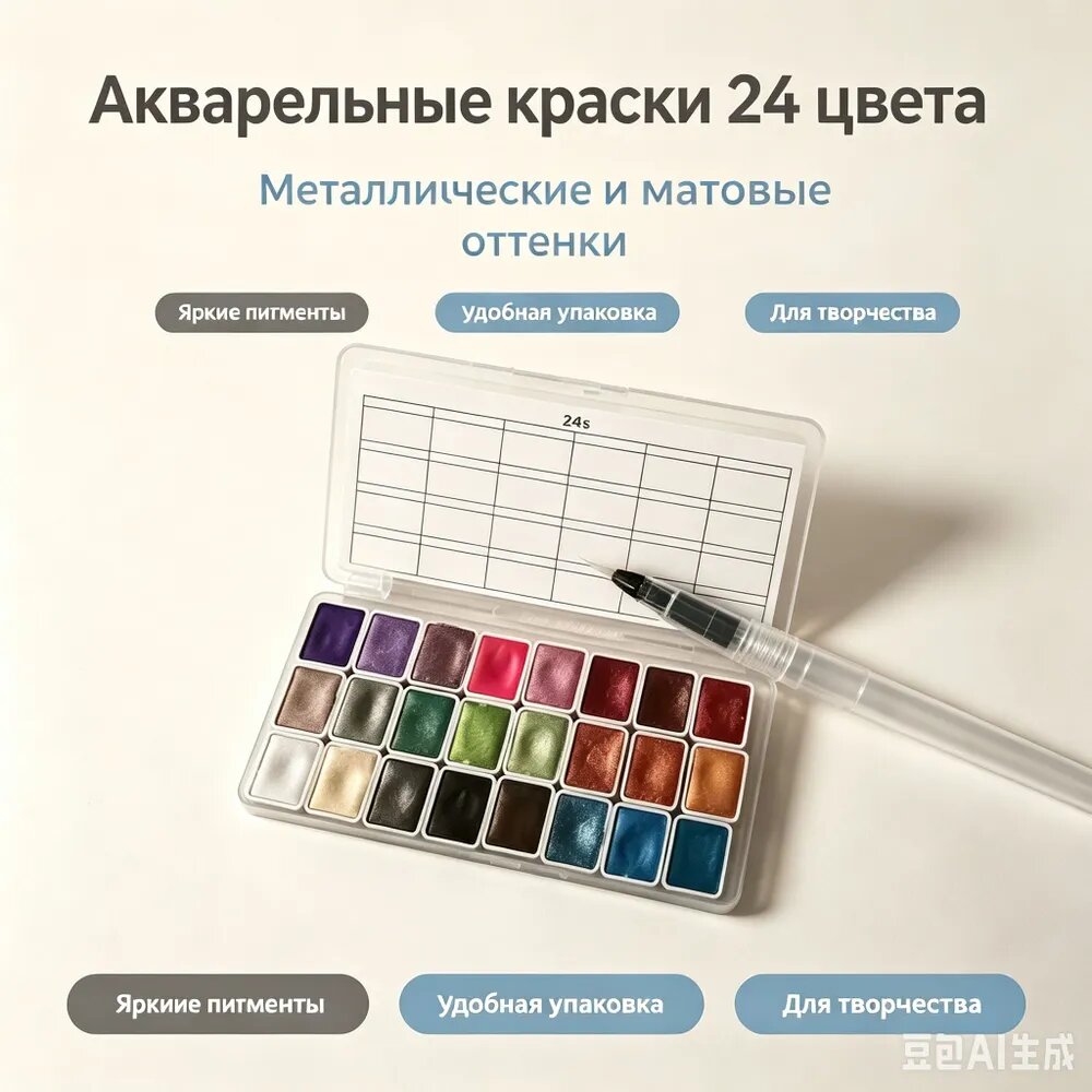 Краски акварельные 1 шт, 1 мл./ 200 г.