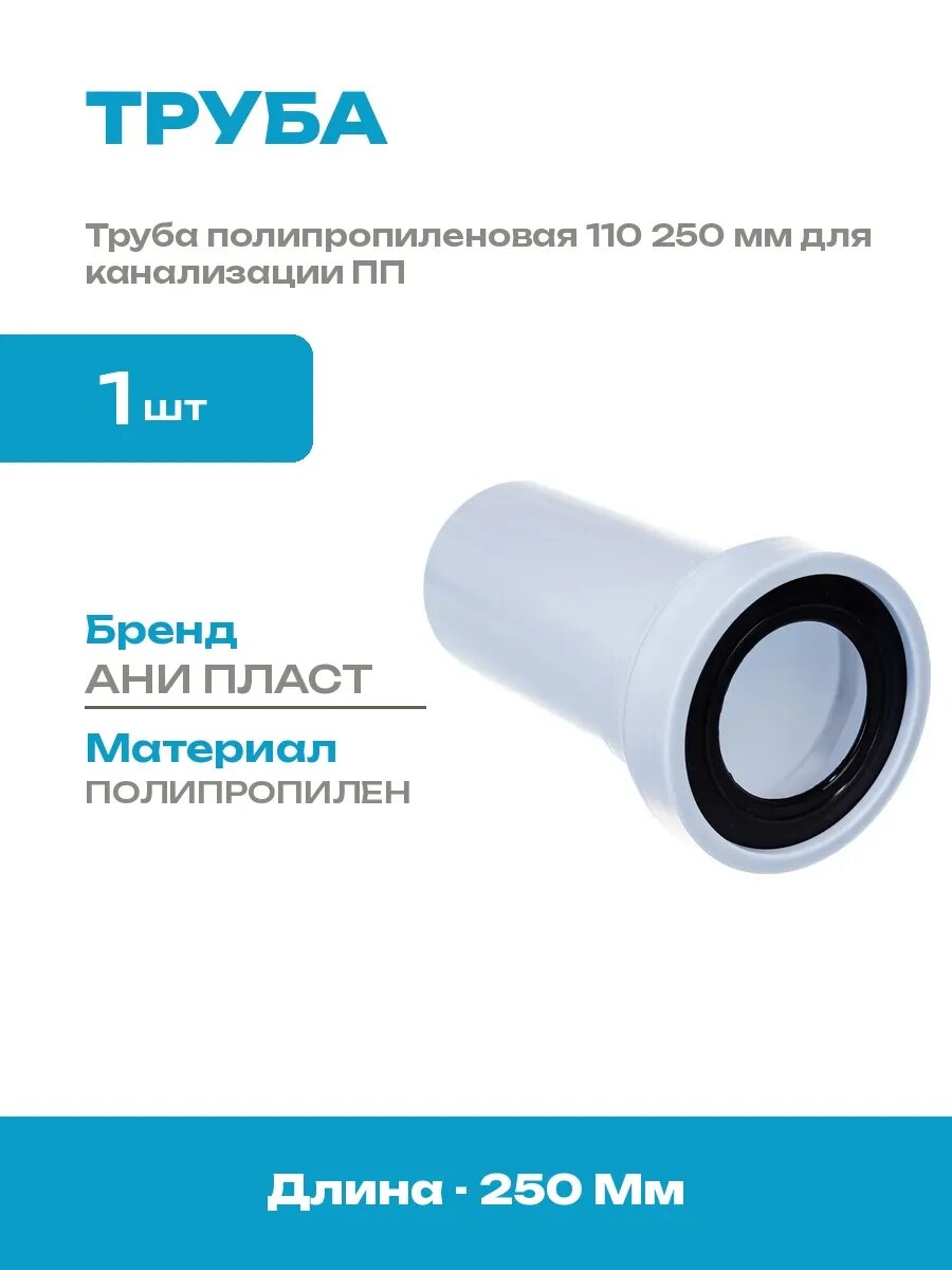 Труба канализационная ПП 110 250 мм для внутренней сети