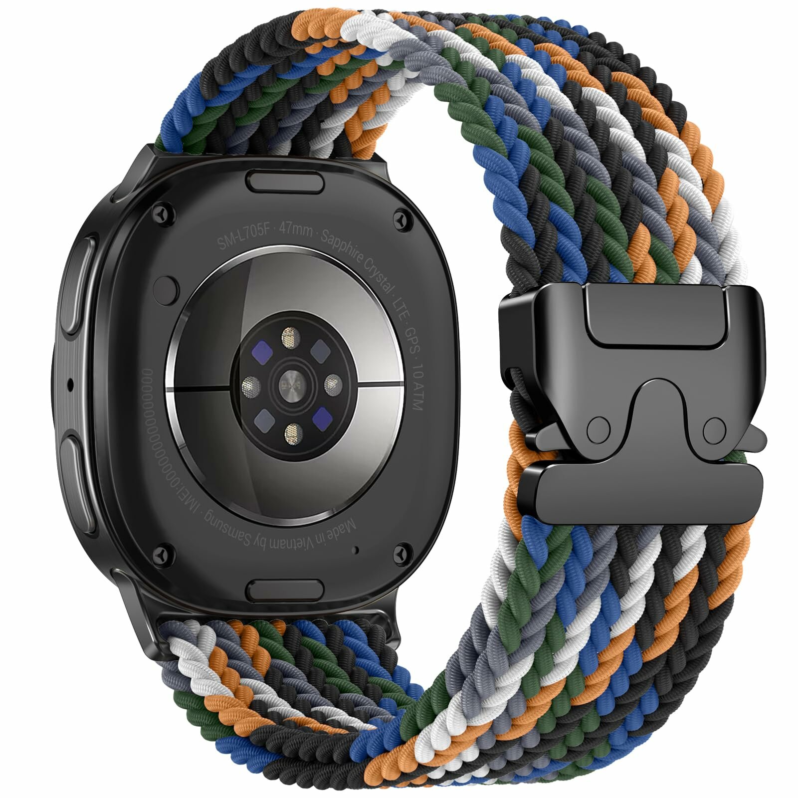 Эластичный нейлоновый спортивный ремешок, плетёный Solo Loop, для Samsung Galaxy Watch 8 40мм 44мм / Watch 8 Classic 46мм, с пряжкой-парашютом