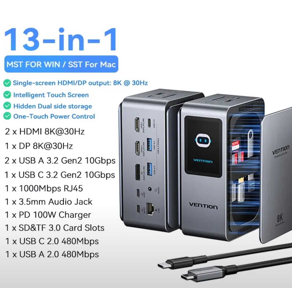 Док-станция VENTION TFX (13 in 1)