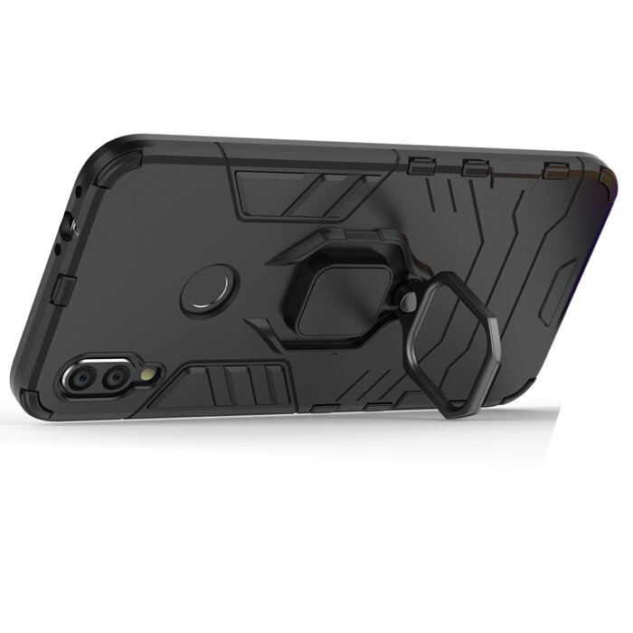 Противоударный чехол с кольцом Panther Case для Xiaomi Redmi Note 7 (Pro) / 7s черный