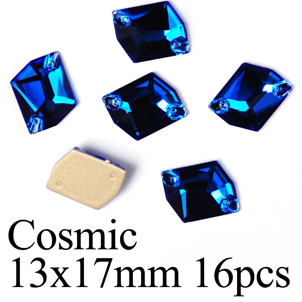 Синие кристаллы Cosmic 13x17 мм, 16 шт