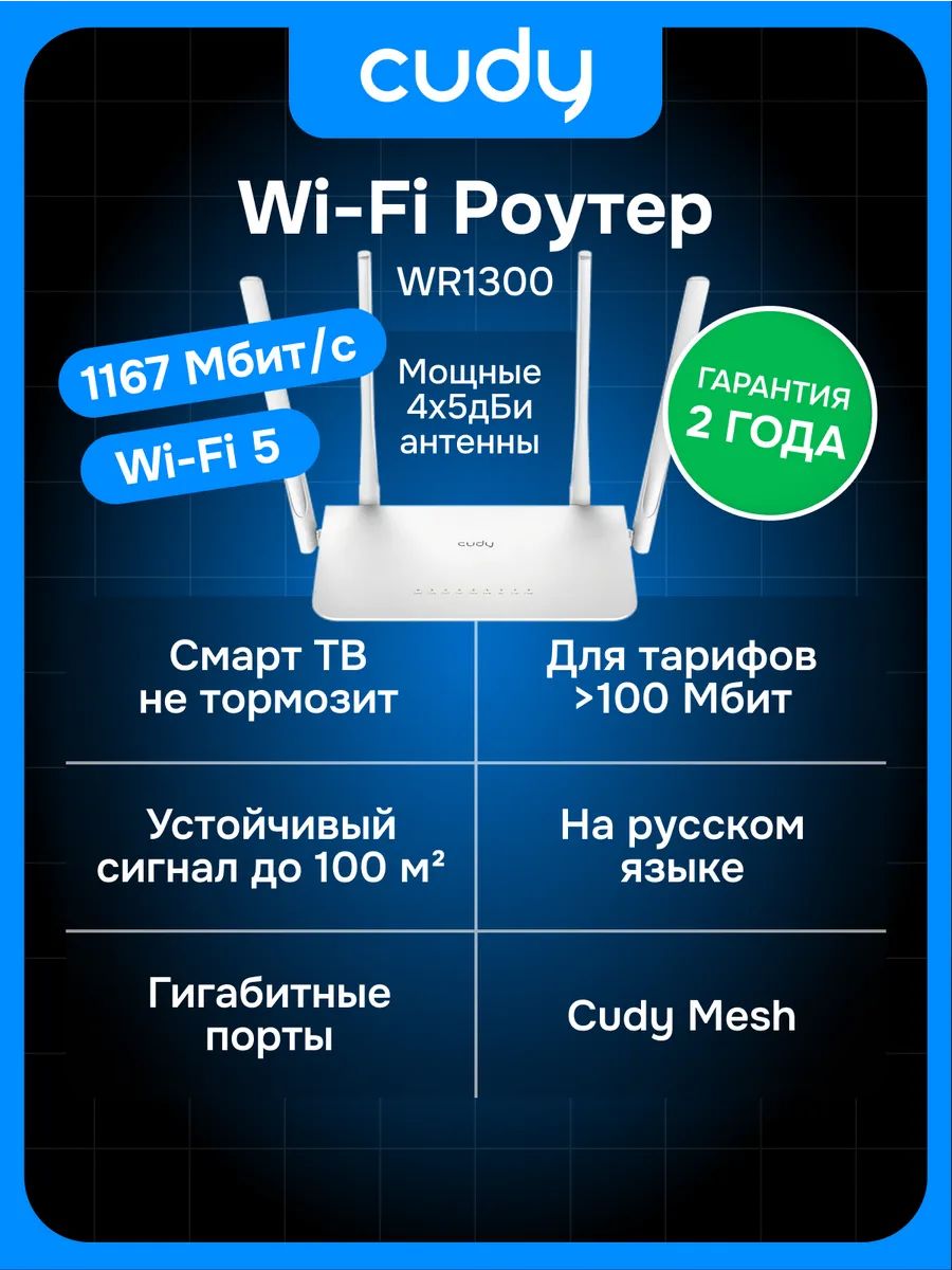 Wi-Fi Роутер Cudy WR1300