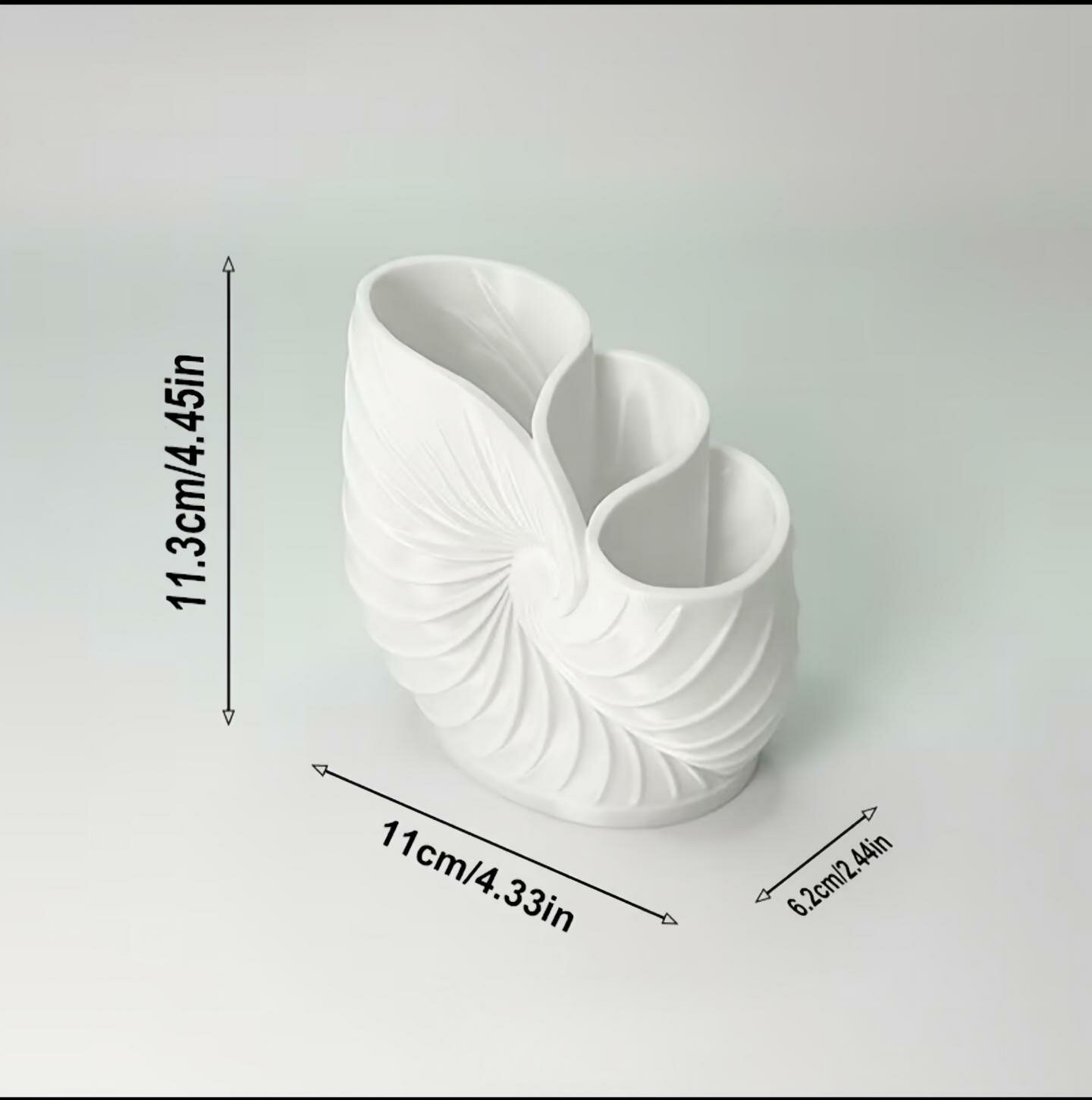 Новинка для трансграничной торговли: 3D-печатная витая подставка для зубных щеток в форме ракушки, трехсекционный органайзер для раковины/столешницы в ванной, креативный декор.