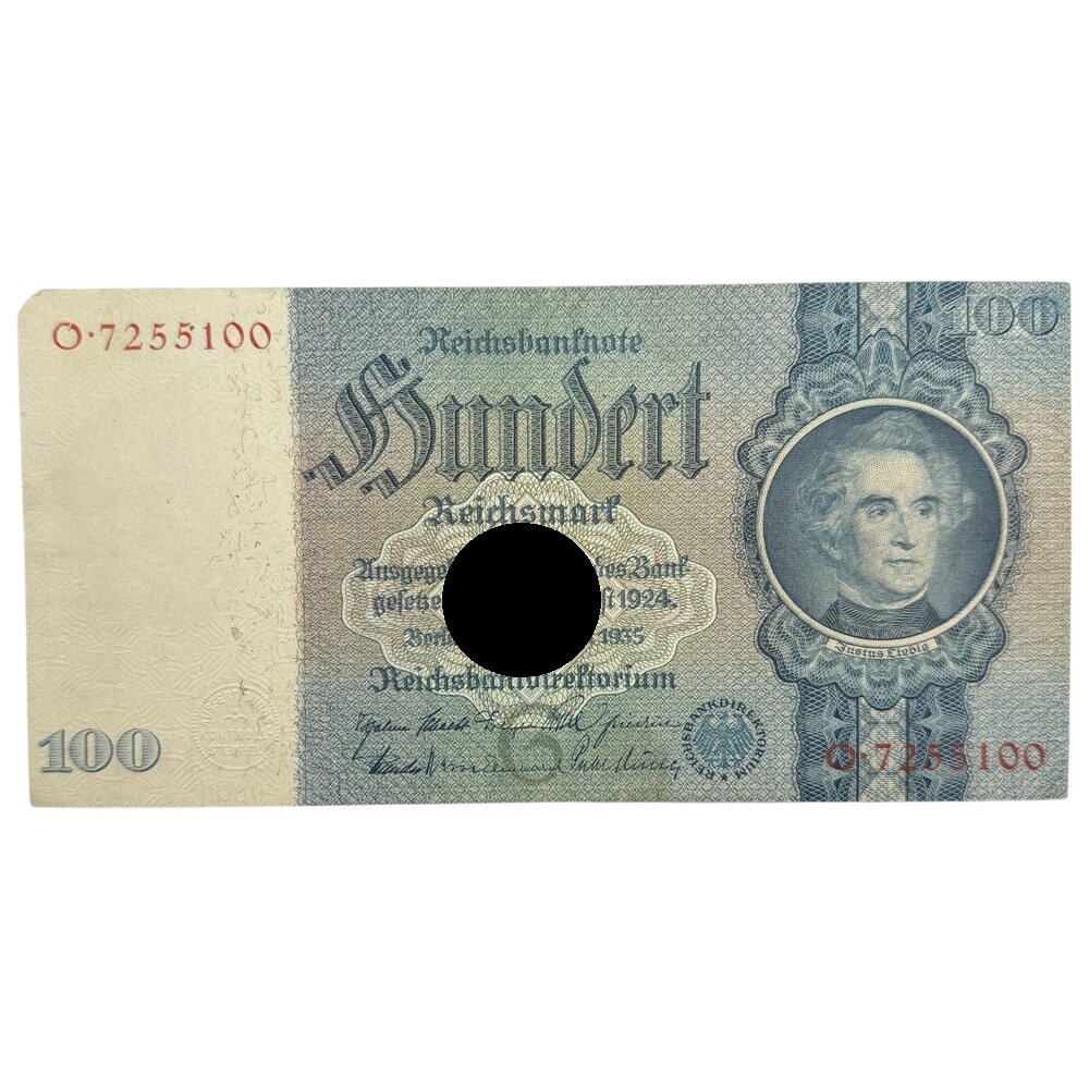 Третий Рейх (Германия) 100 рейхсмарок (марок) 1935 г. (Литера G) (Серия O)