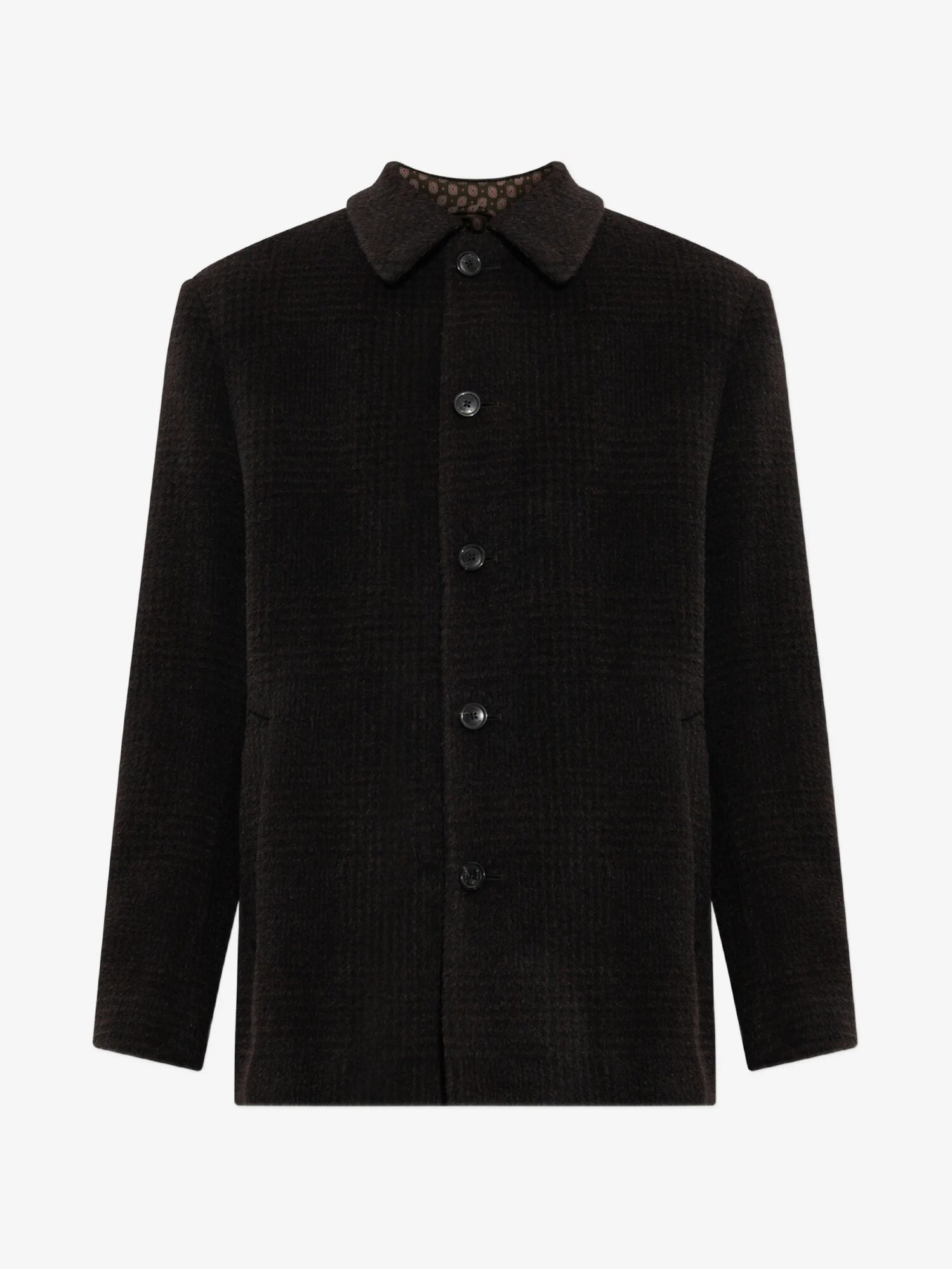 Пальто Wool and alpaca wool pea coat with check motif