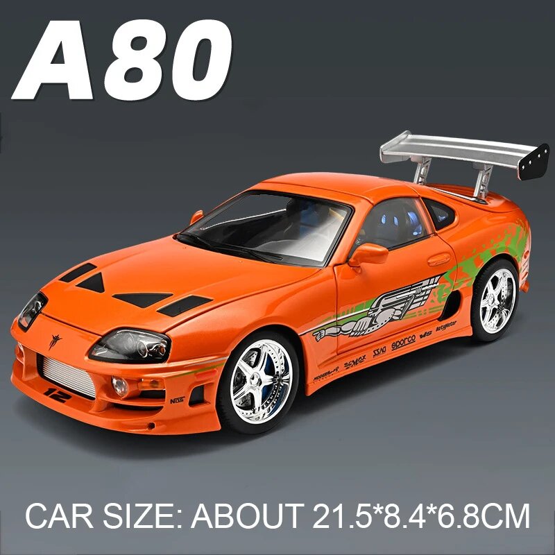 RMZ city Toyota Supra A80 1:24 металлическая модель автомобиля 1901-800 Orange