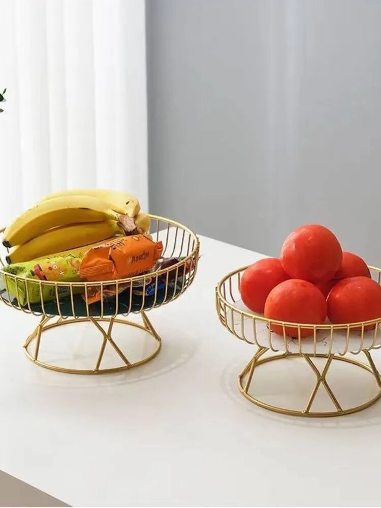 Фруктовница из нержавеющей стали золотого цвета, 1 шт, размеры 145x135x230 мм, пр-во Китай — фото 1