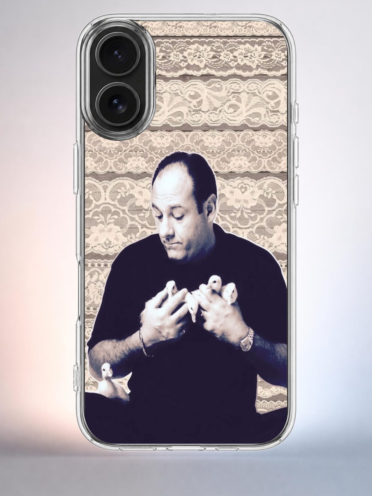 Силиконовый чехол на iPhone 16 мужчина с крысами