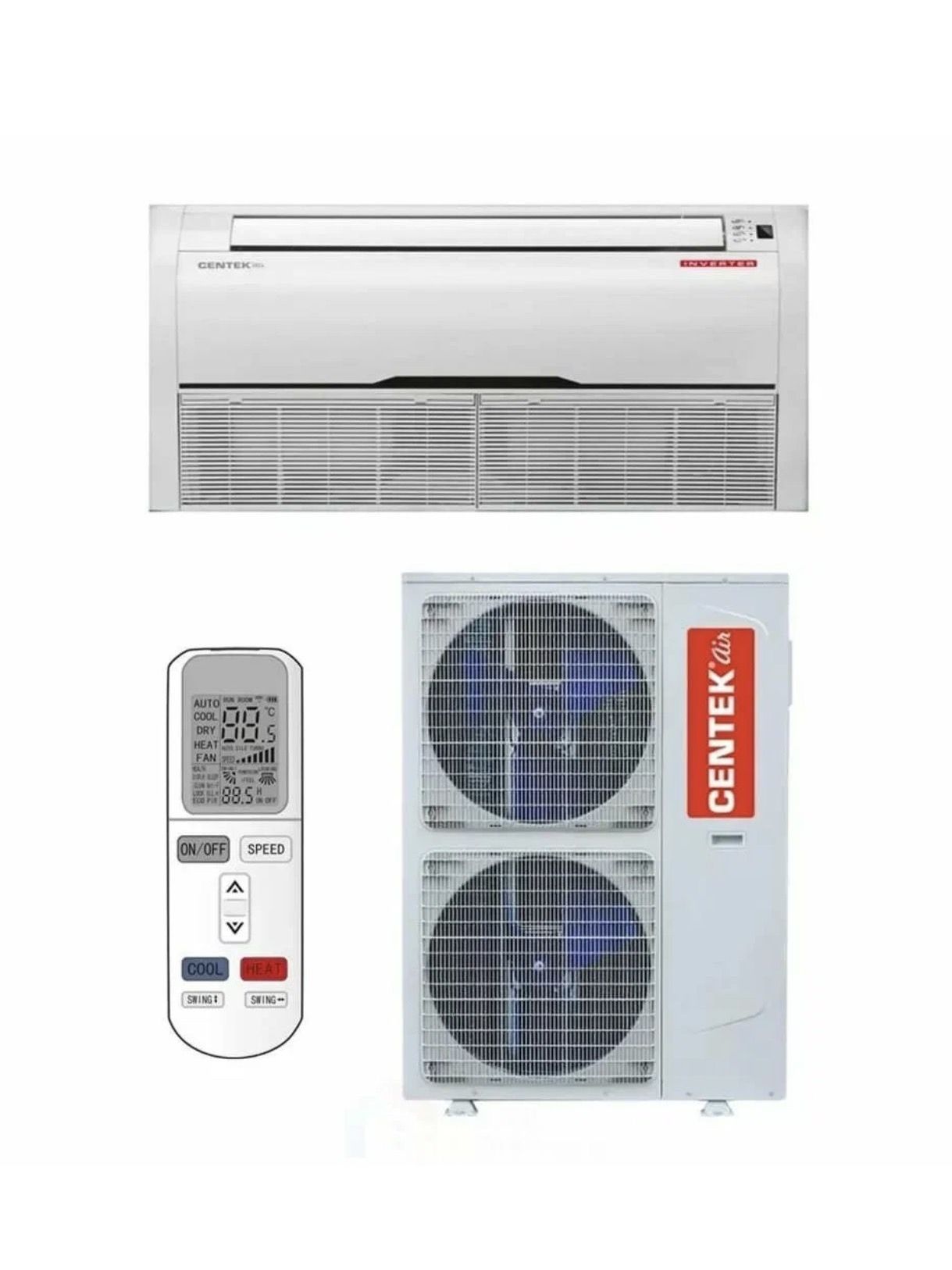 Сплит-система напольно-потолочная Centek CT-68ADC48 до 140 м2, Inverter, класс А++, Wi-fi опция, таймер 24 ч