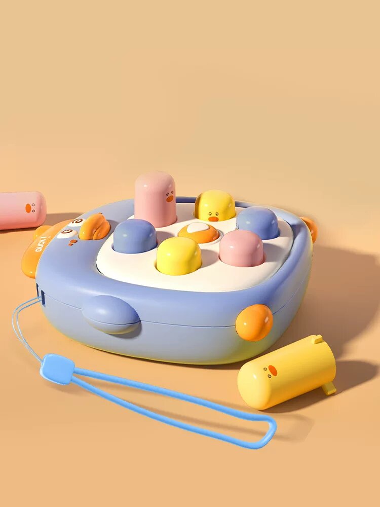 Синяя утка. Игровой молоток для малышей, интерактивная развивающая игрушка с звуковыми эффектами, для детей 1-2 лет