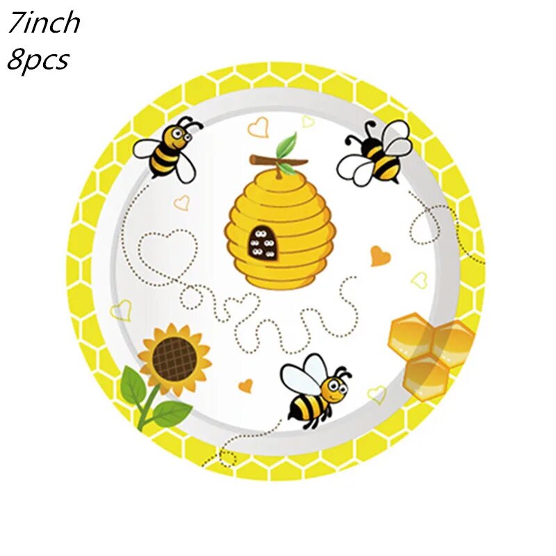 Одноразовые наборы посуды Disney Пчела Желтый, 7inch Plate 8pcs
