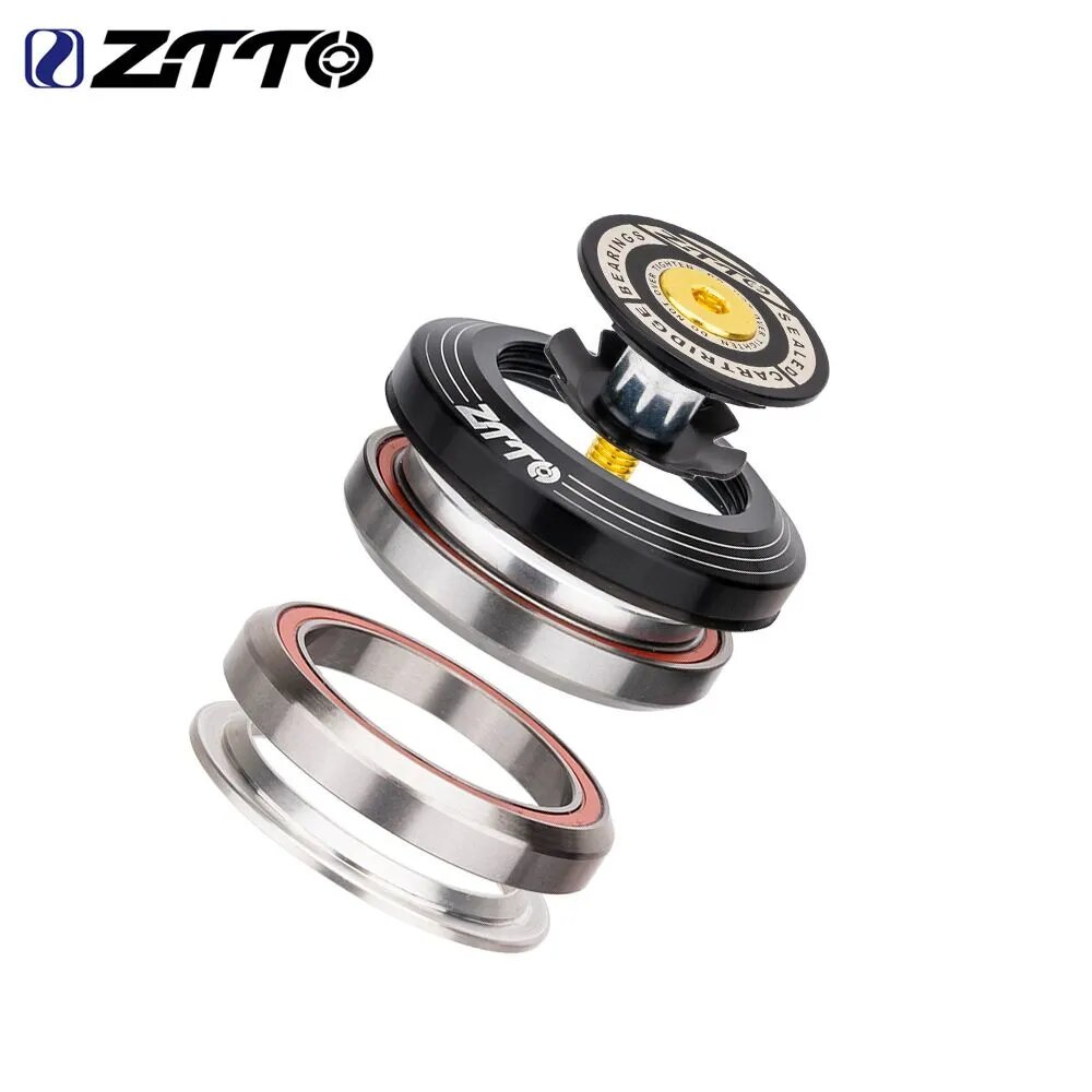 Рулевая колонка ZTTO 4242S ZS42/28.6 ZS42/30 полуинтегрированная на пром. подшипниках черная-черный, бронза