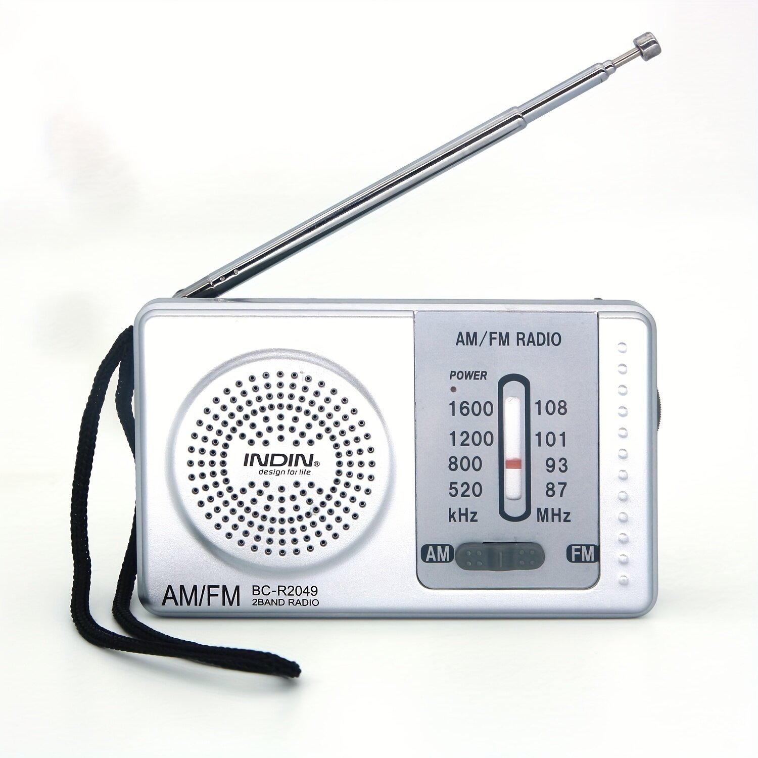 Портативное транзисторное радио AM/FM с громкоговорителем и разъемом для наушников, питание от 2 батареек AA, для дома, улицы и экстренных случаев, серебристый