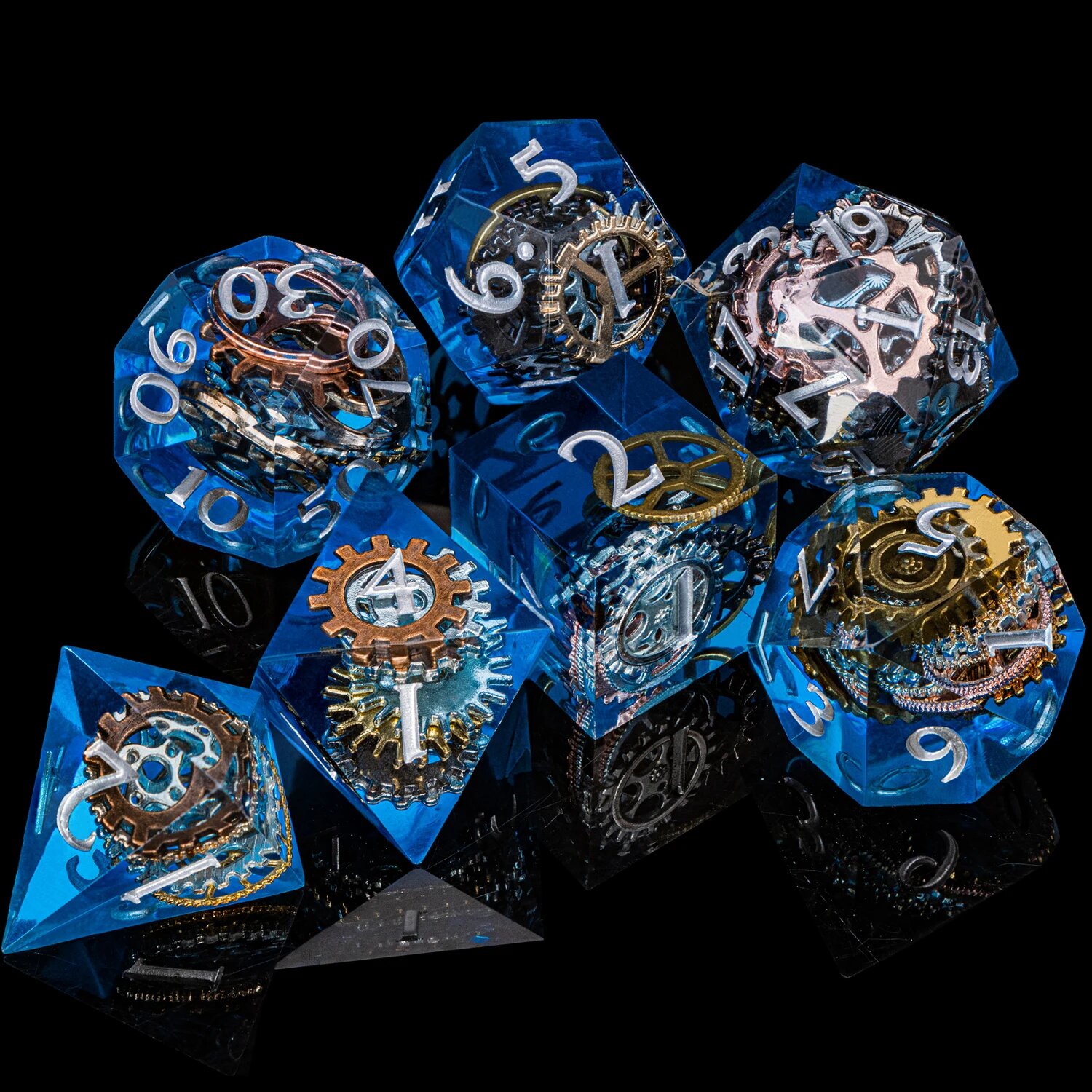 Набор костей D20 Purple Gear из смолы Синий, SZ-12
