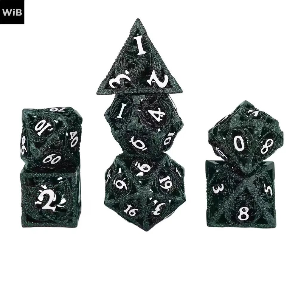 Кубики для DnD (ДнД) 7 шт Металлические , Кости игральные Дайсы, Классический набор дайсов Dungeons & DragonsРолевая игра , Pathfinder, настольные игры