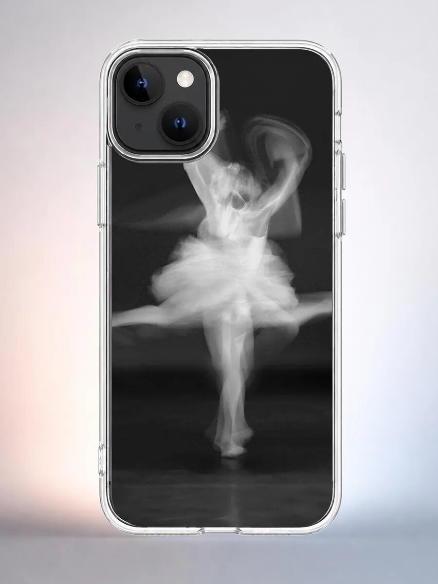 Чехол iPhone 15 балерина в движении вихрь силиконовый