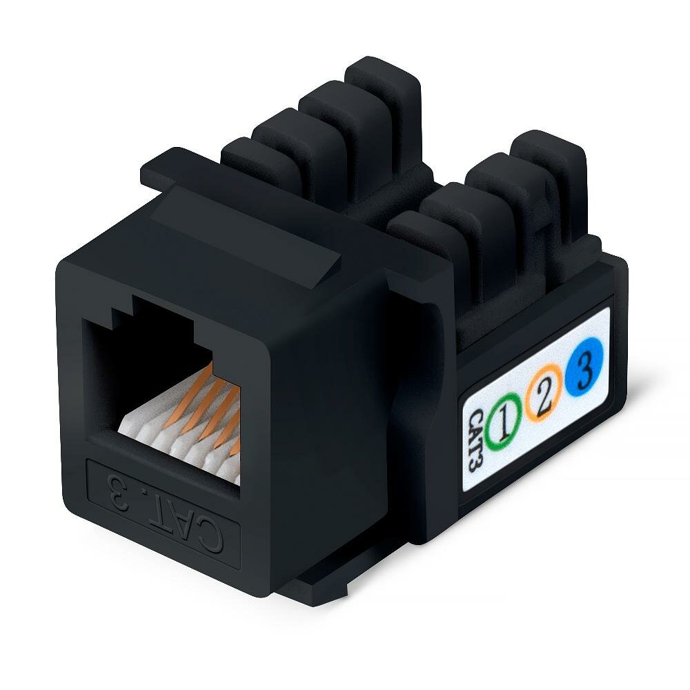 Разъем Ethernet Cabeus KJ-RJ12-90-BK