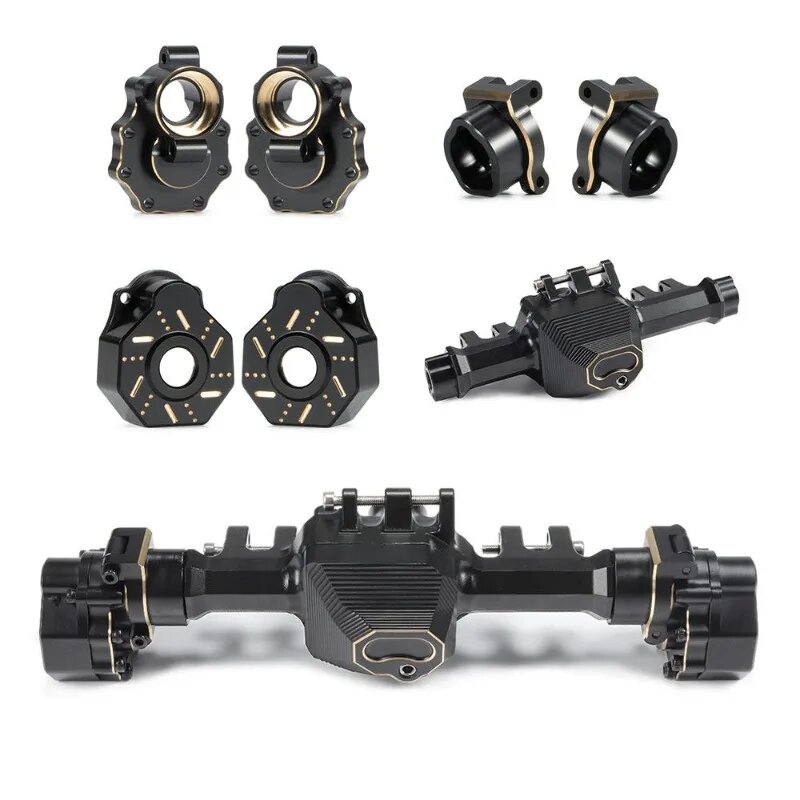 Набор боковых утяжелителей Madifier из металла для Traxxas TRX4 TRX6 Черный, Rear Axle Set-B