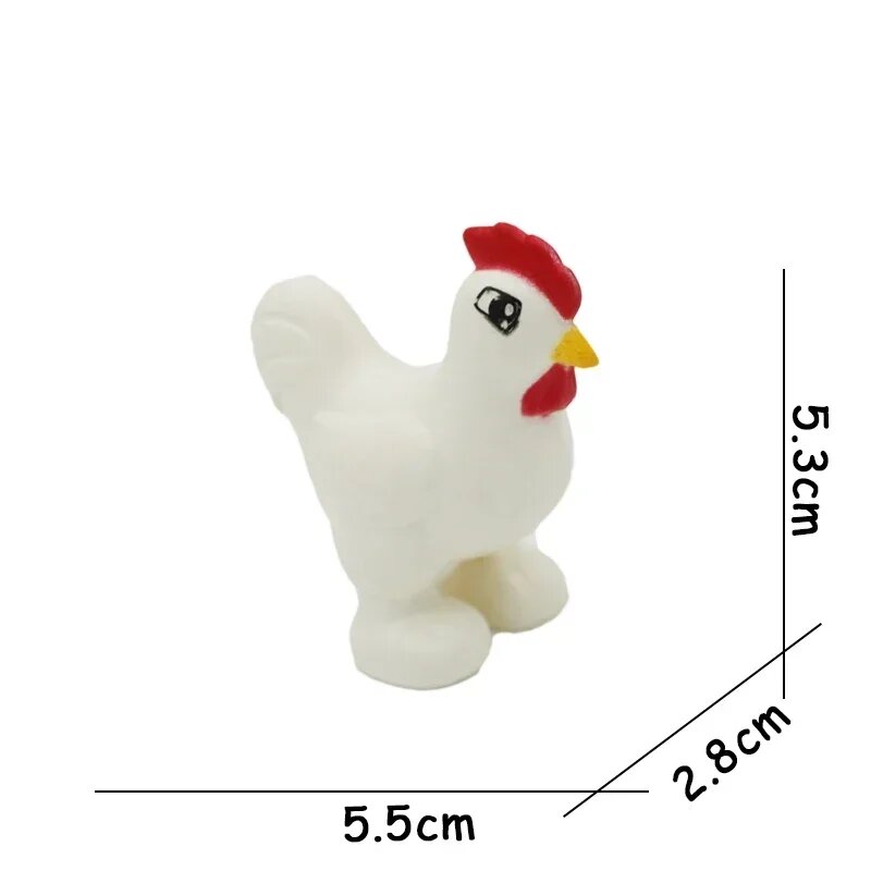 Большие пластиковые строительные блоки GSF Белый, Chicken