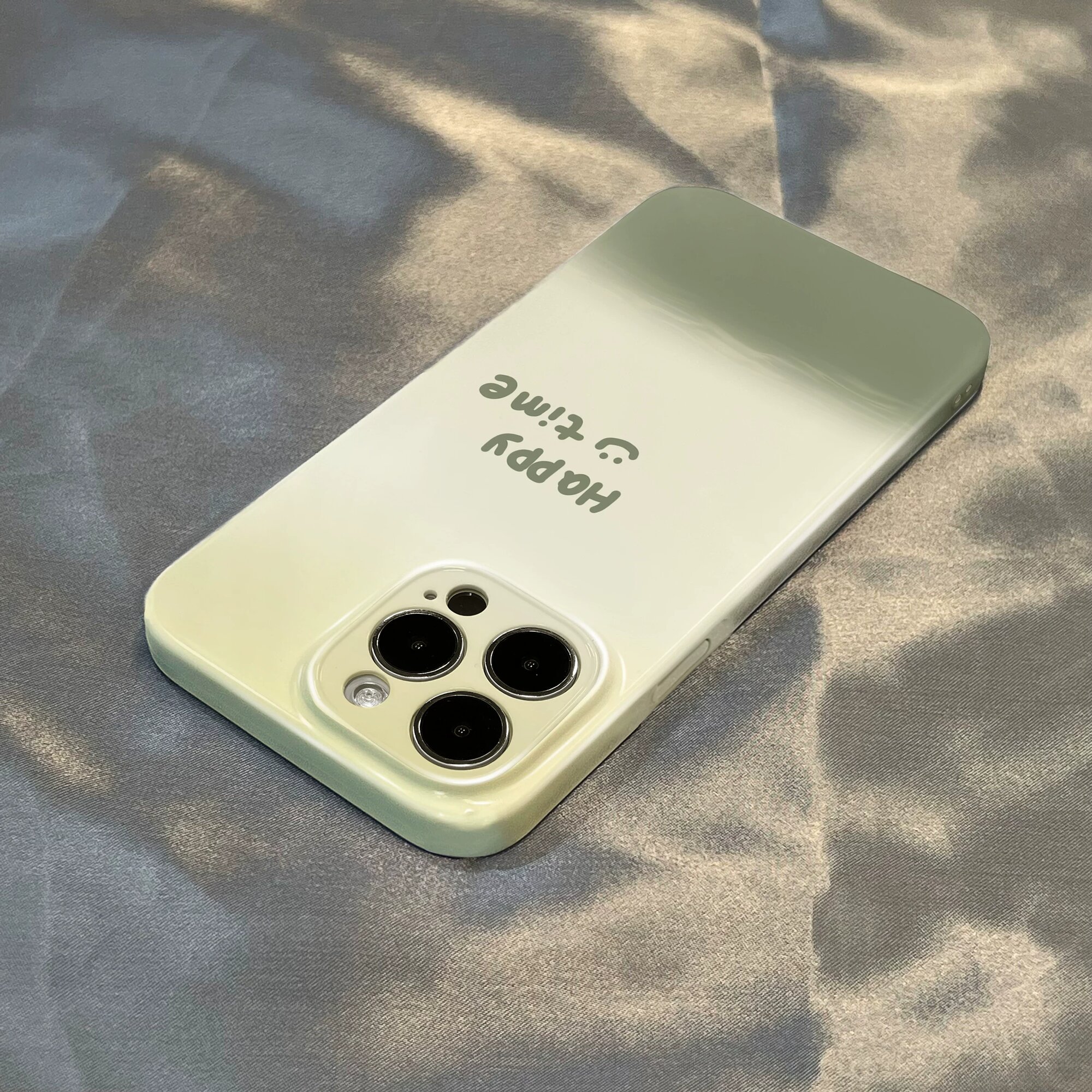 Чехол для iPhone XS ультратонкий с желто-зеленым градиентом, полное покрытие, точные отверстия под кнопки