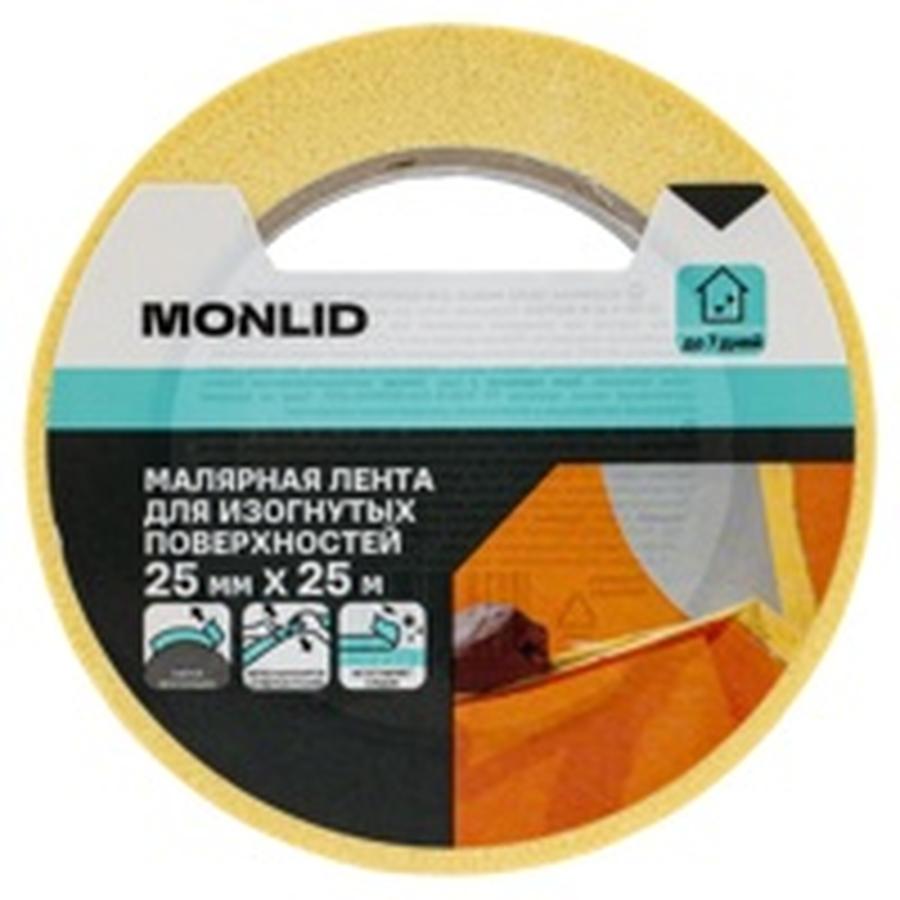 Малярная лента MONLID 25 мм x 25 м цвет желтый