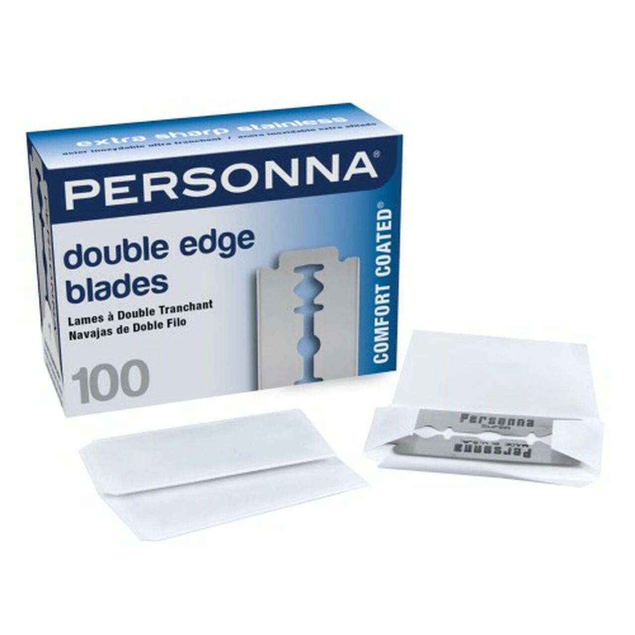 Блок лезвий для Т-образной бритвы Personna Lab blue (100шт)