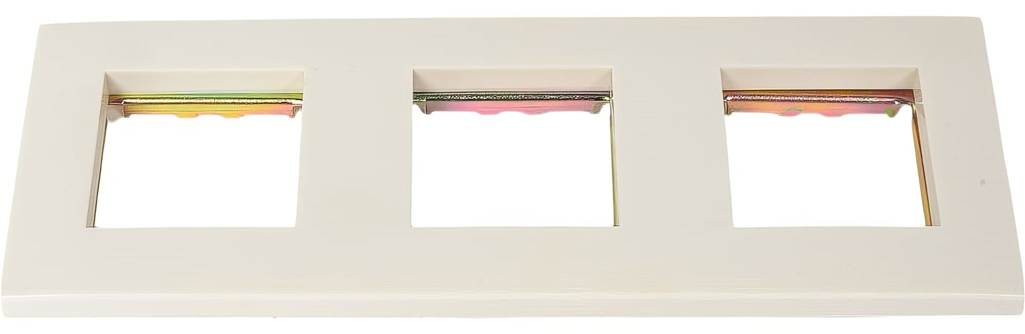 3-постовая рамка LANMASTER 45х45, с суппортами, белая LAN-FRS45x45/3-WH