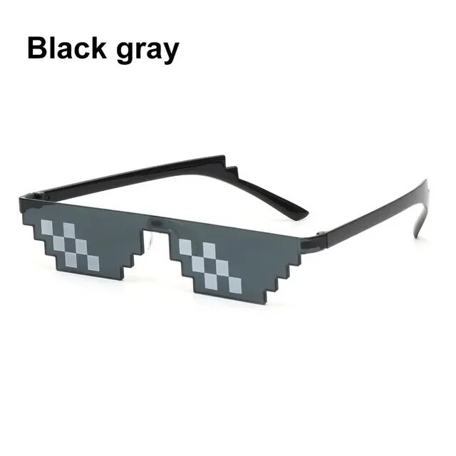 Пиксельные очки Black Gray, серый цвет